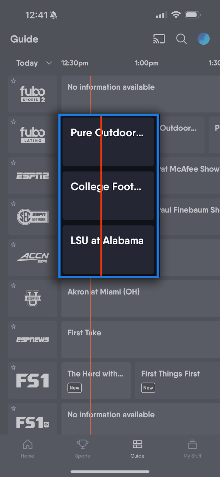 How do I use the Fubo channel guide? – Help Centre