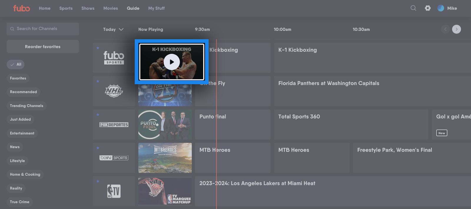 How do I use the Fubo channel guide? – Help Centre