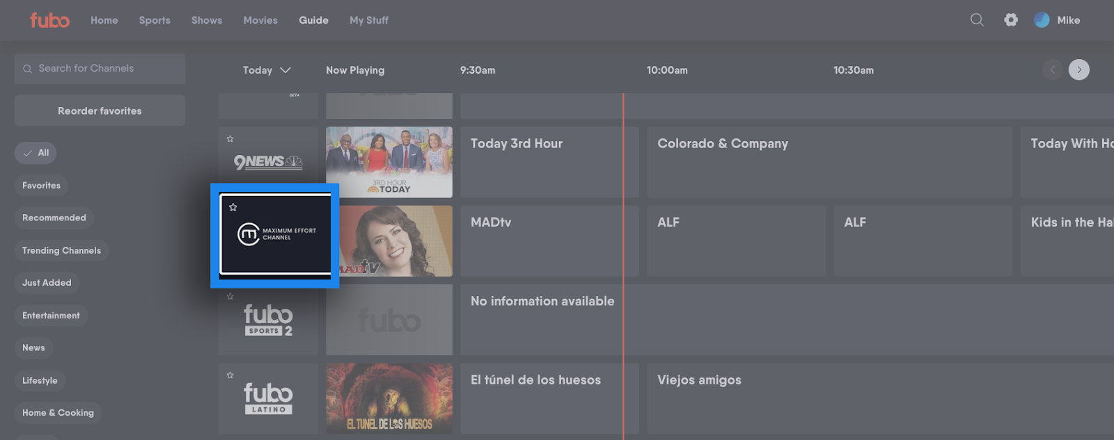 How do I use the Fubo channel guide? – Help Center