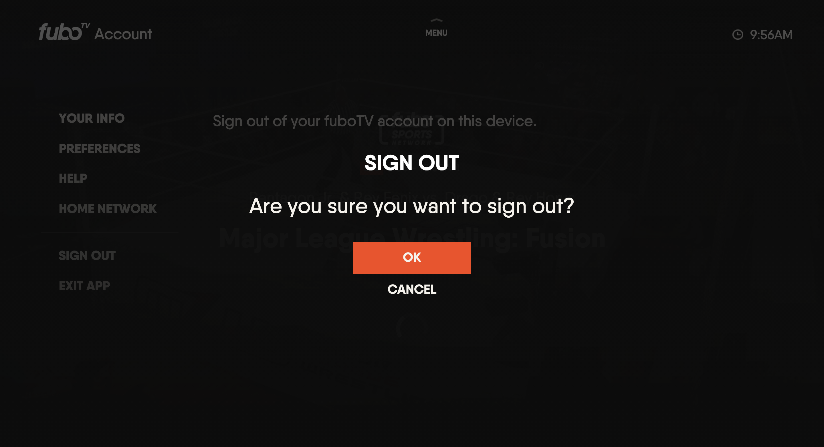 How do I sign out of the Fubo app? – Help Center