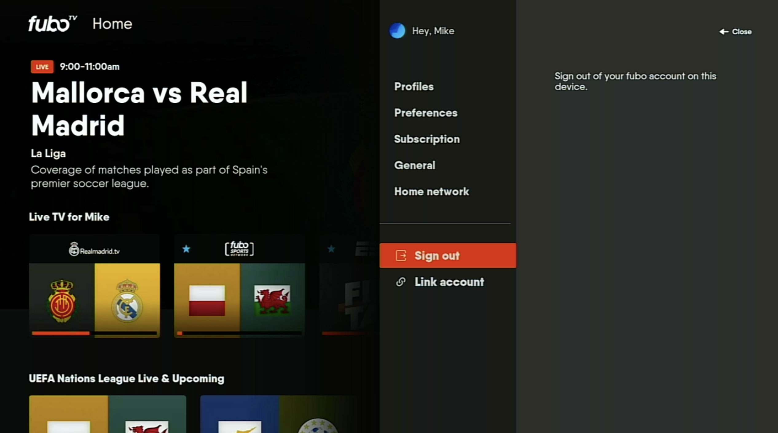 How do I sign out of the Fubo app? – Help Center